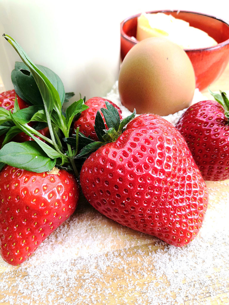 Fraises, sablés diamant et basilic - #jecuisinelocal